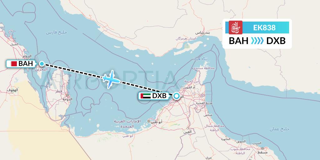 EK838 Flight Status Emirates: Bahrain to Dubai (UAE838)
