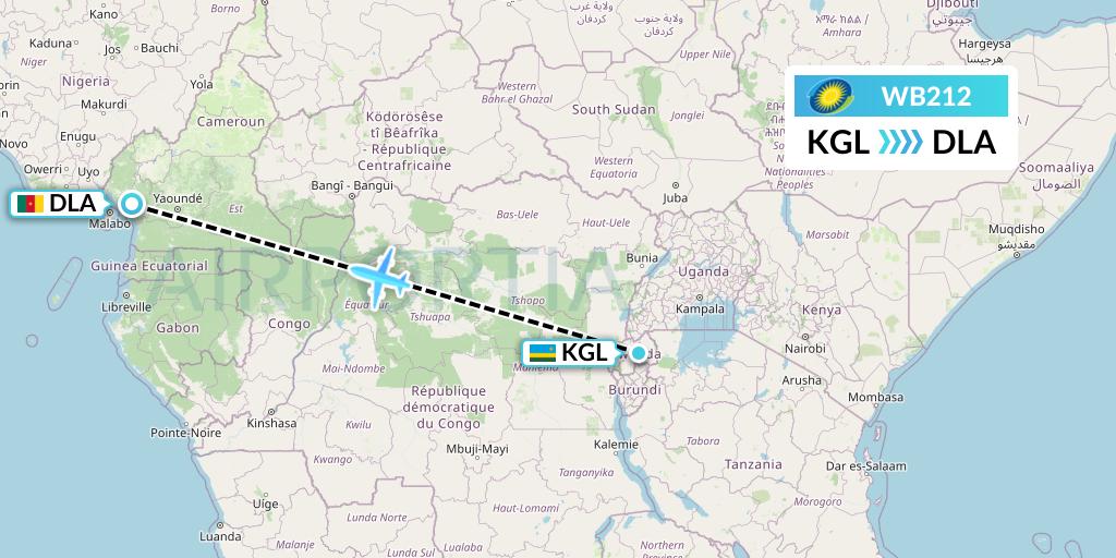 WB212 Flight Status RwandAir: Kigali to Douala (RWD212)