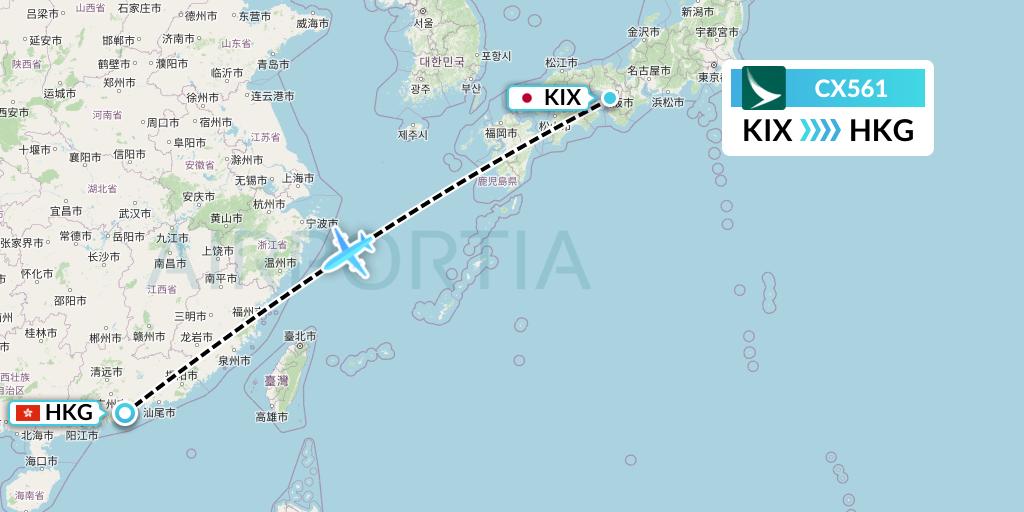 CX561 Flight Status Cathay Pacific: Osaka to Hong Kong (CPA561)