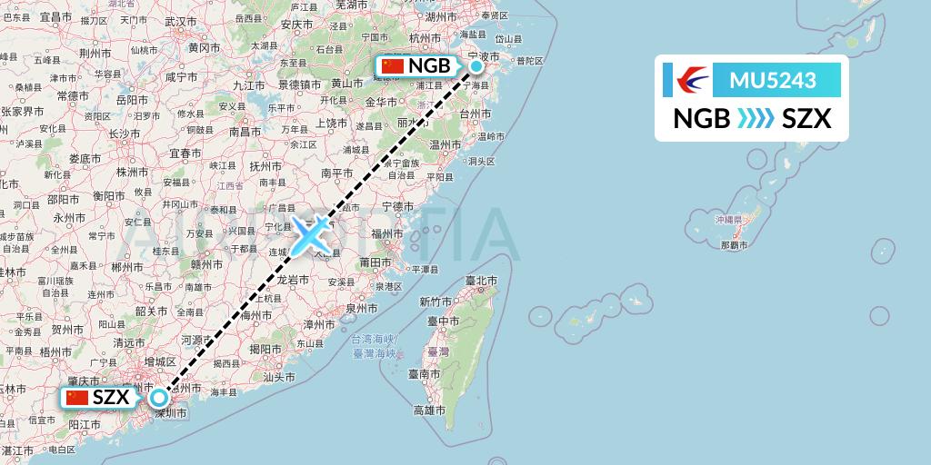 MU5243 Flight Status China Eastern Airlines: Ningbo to Shenzhen (CES5243)