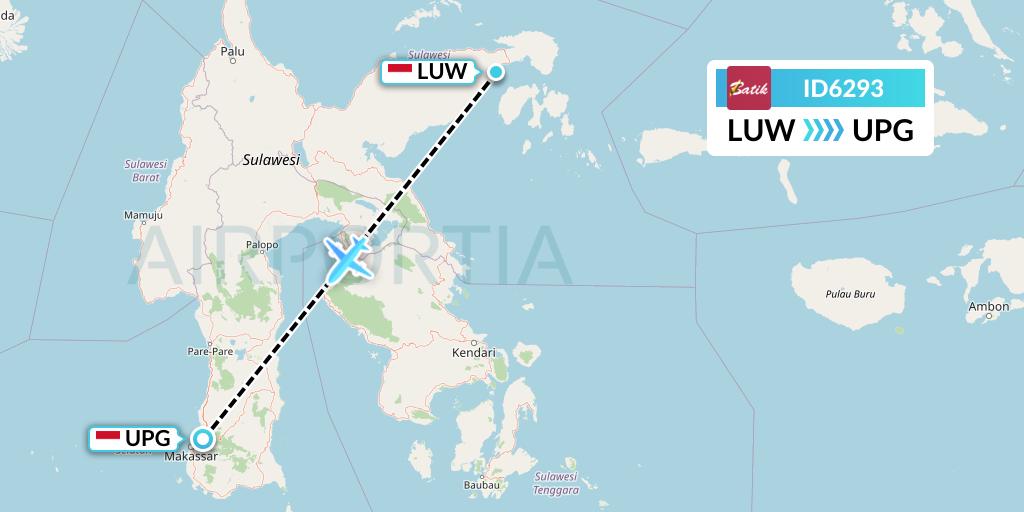 ID6293 Flight Status Batik Air: Luwuk to Makassar (BTK6293)