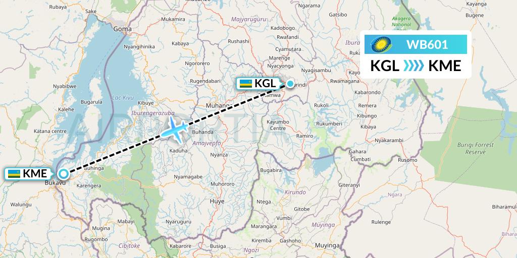 WB601 Flight Status RwandAir: Kigali to Kamembe (RWD601)