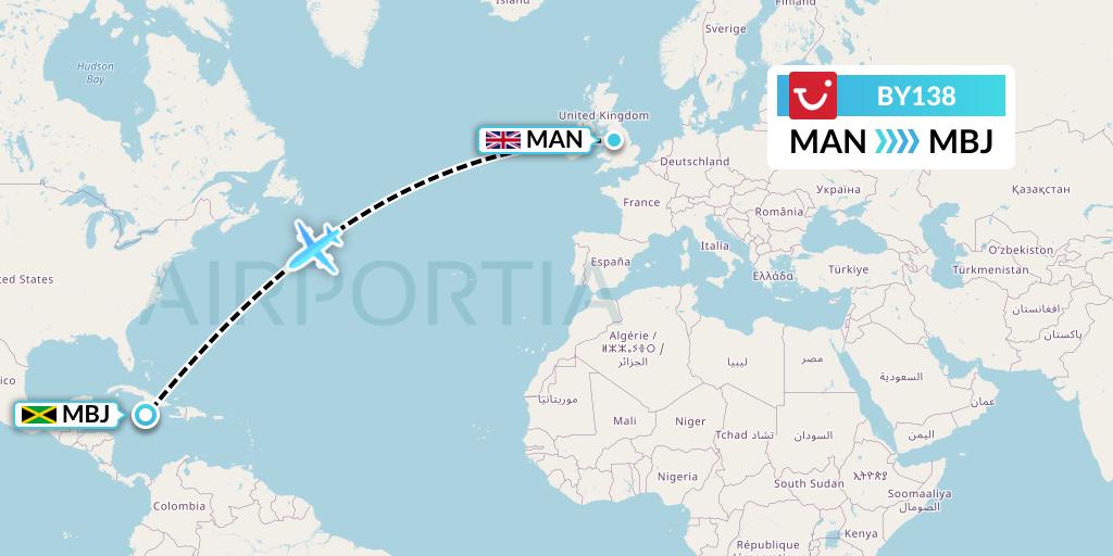 BY138 Flight Status TUI Airways: Manchester to Montego Bay (TOM138)