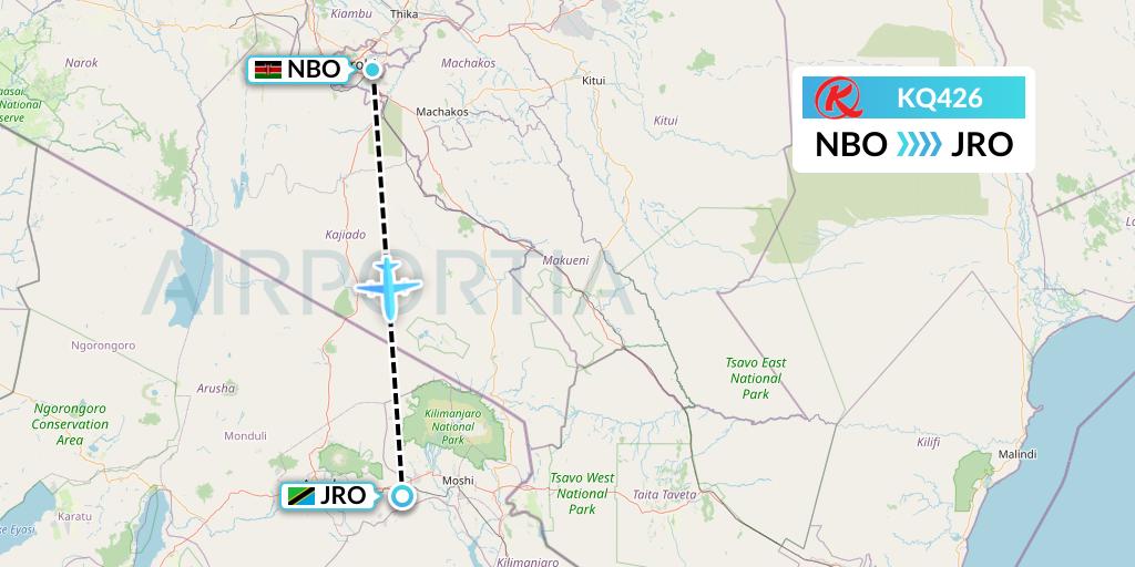KQ426 Flight Status Kenya Airways: Nairobi to Kilimanjaro (KQA426)