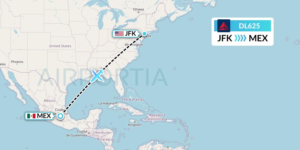 DL625 Flight Status Delta Air Lines: New York to Mexico City (DAL625)