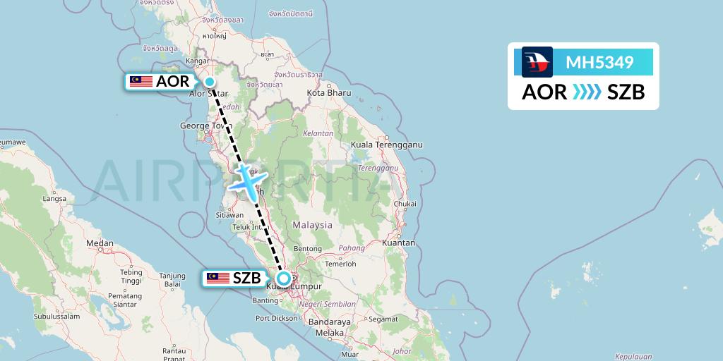MH5349 Flight Status Malaysia Airlines: Alor Setar to Kuala Lumpur ...