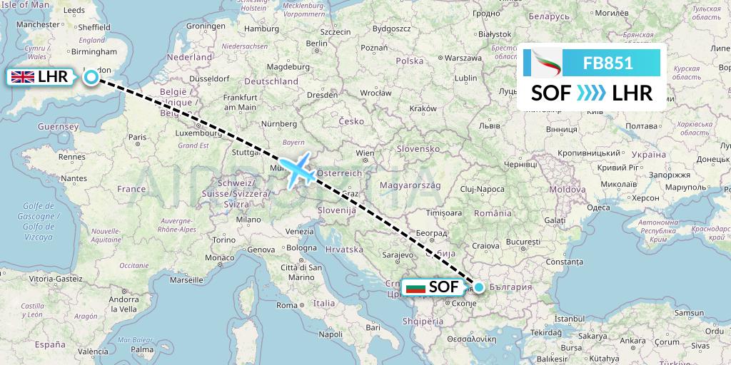 FB851 Flight Status Bulgaria Air: Sofia to London (LZB851)