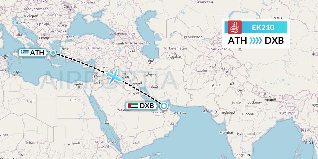 EK210 Flight Status Emirates: Athens to Dubai (UAE210)