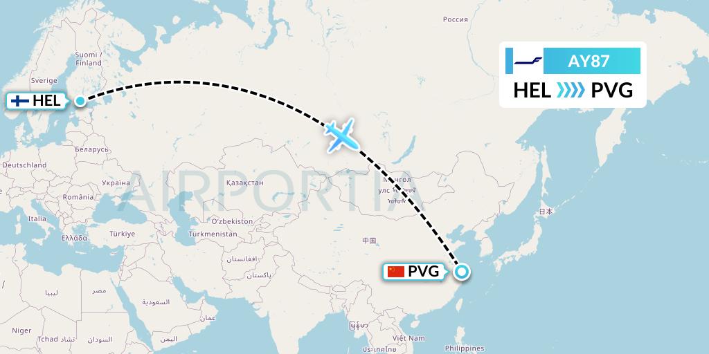 AY87 Flight Status Finnair: Helsinki to Shanghai (FIN87)