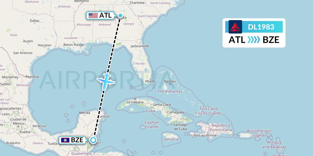DL1983 Flight Status Delta Air Lines: Atlanta to Belize City (DAL1983)