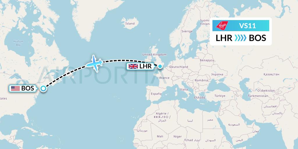 VS11 Flight Status Virgin Atlantic Airways: London to Boston (VIR11)