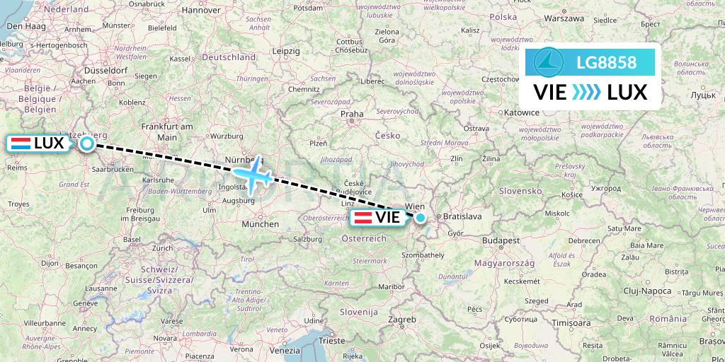 LG8858 Flight Status Luxair: Vienna to Luxembourg (LGL8858)
