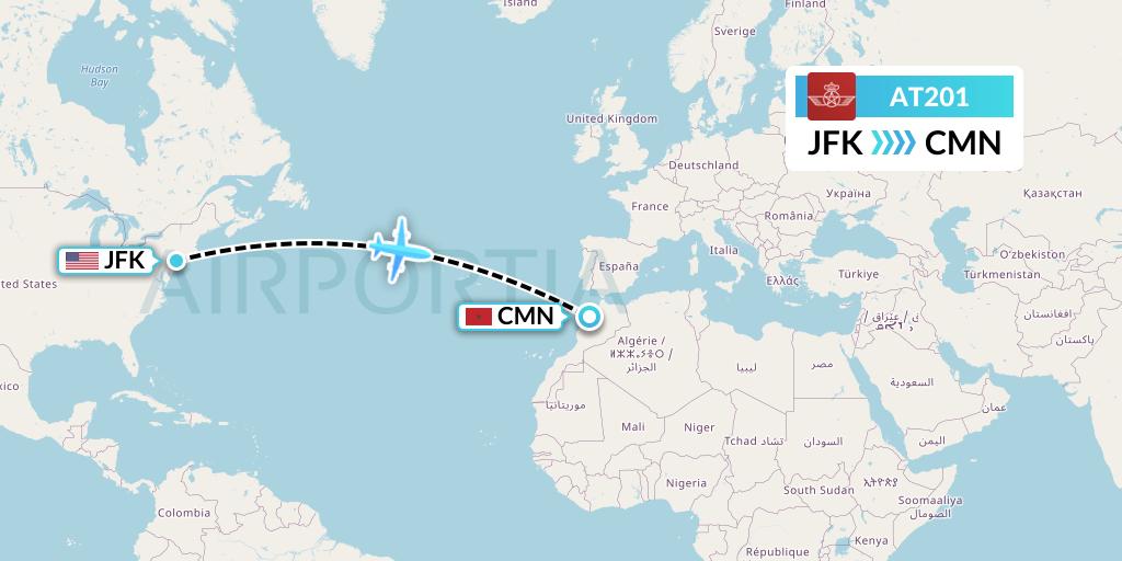 AT201 Flight Status Royal Air Maroc: New York to Casablanca (RAM201)