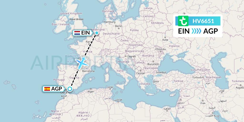 HV6651 Flight Status Transavia: Eindhoven to Malaga (TRA6651)