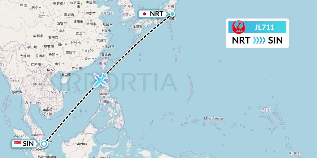 JL711 Flight Status Japan Airlines: Tokyo to Singapore (JAL711)
