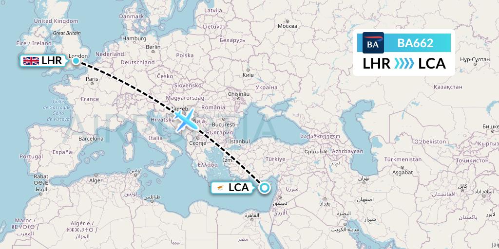 BA662 Flight Status British Airways: London to Larnaca (BAW662)