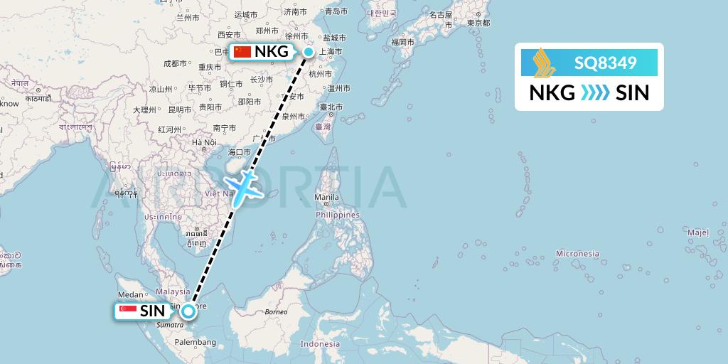 SQ8349 Flight Status Singapore Airlines: Nanjing to Singapore (SIA8349)