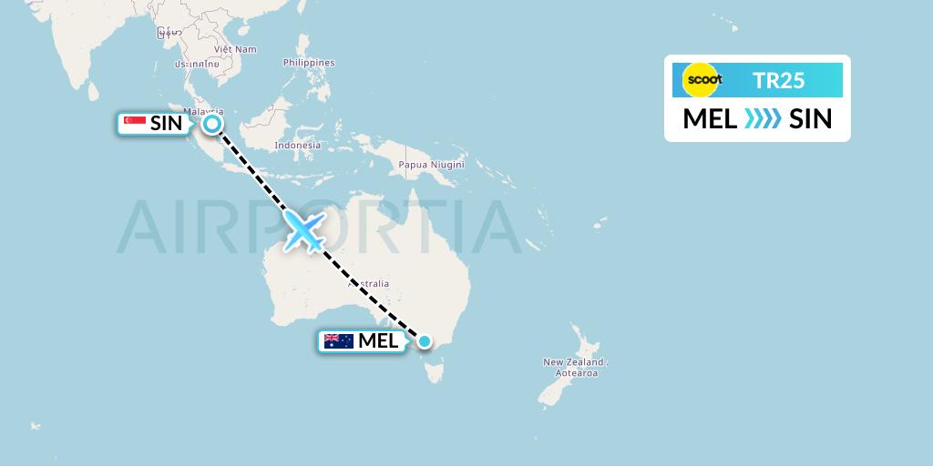TR25 Flight Status Tigerair: Melbourne to Singapore (TGW25)