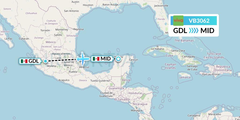 VB3062 Flight Status VivaAerobus: Guadalajara to Merida (VIV3062)