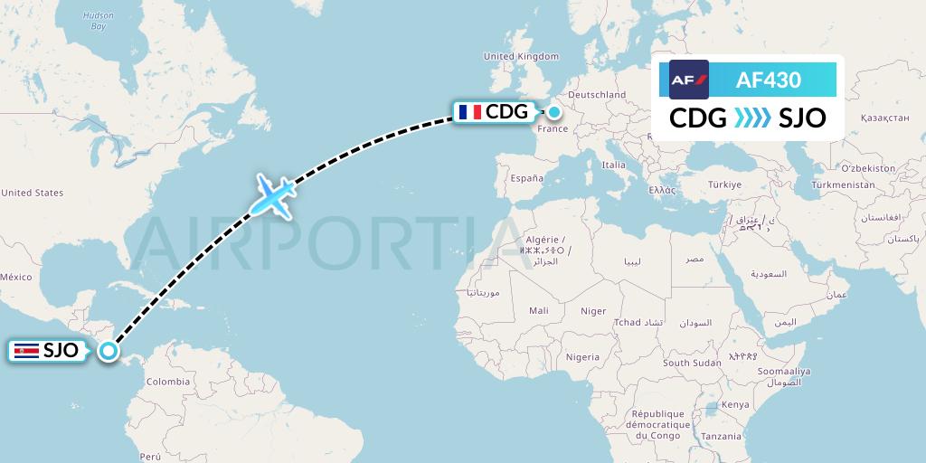 AF430 Flight Status Air France: Paris to San Jose (AFR430)