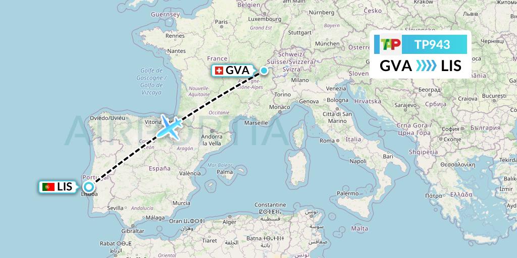 TP943 Flight Status TAP Portugal: Geneva to Lisbon (TAP943)