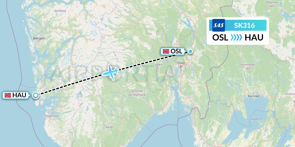 SK316 Flight Status SAS: Oslo to Haugesund (SAS316)