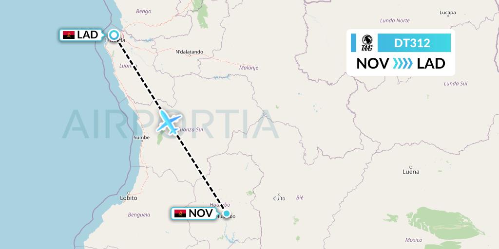 DT312 Flight Status TAAG Angola Airlines: Huambo to Luanda (DTA312)
