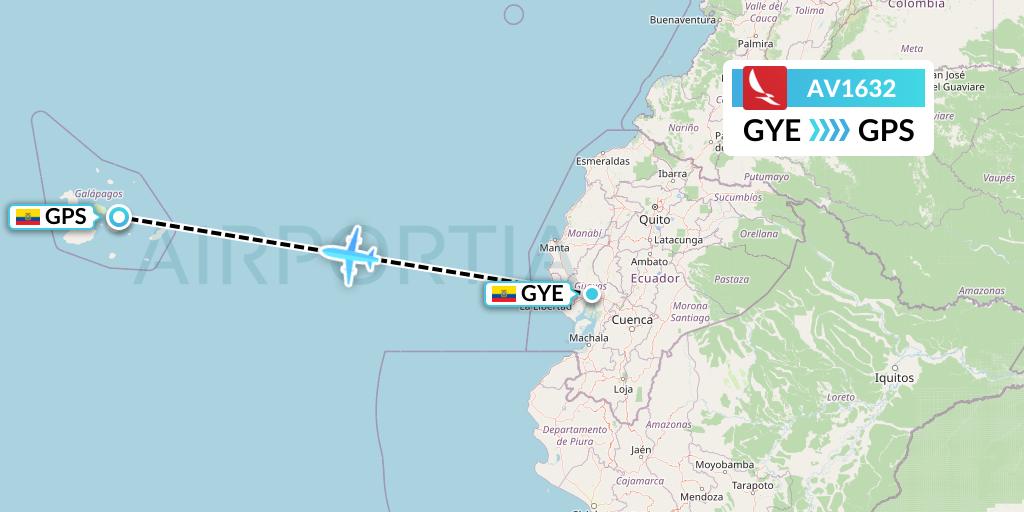 AV1632 Flight Status Avianca: Guayaquil to Galapagos (AVA1632)