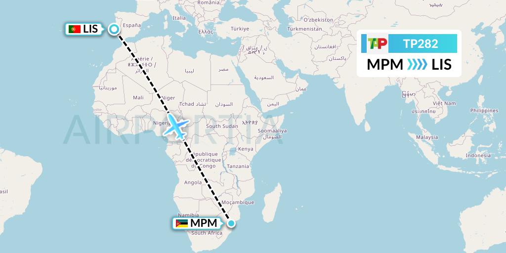 TP282 Flight Status TAP Portugal: Maputo to Lisbon (TAP282)
