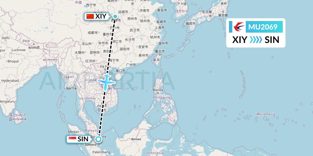 MU2069 Flight Status China Eastern Airlines: Xi'an to Singapore (CES2069)