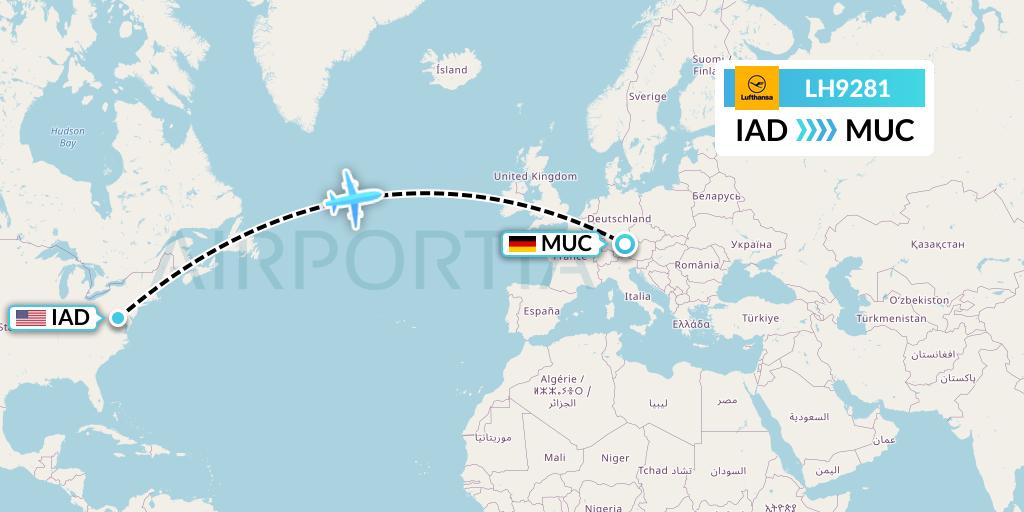 LH9281 Flight Status Lufthansa: Washington to Munich (DLH9281)