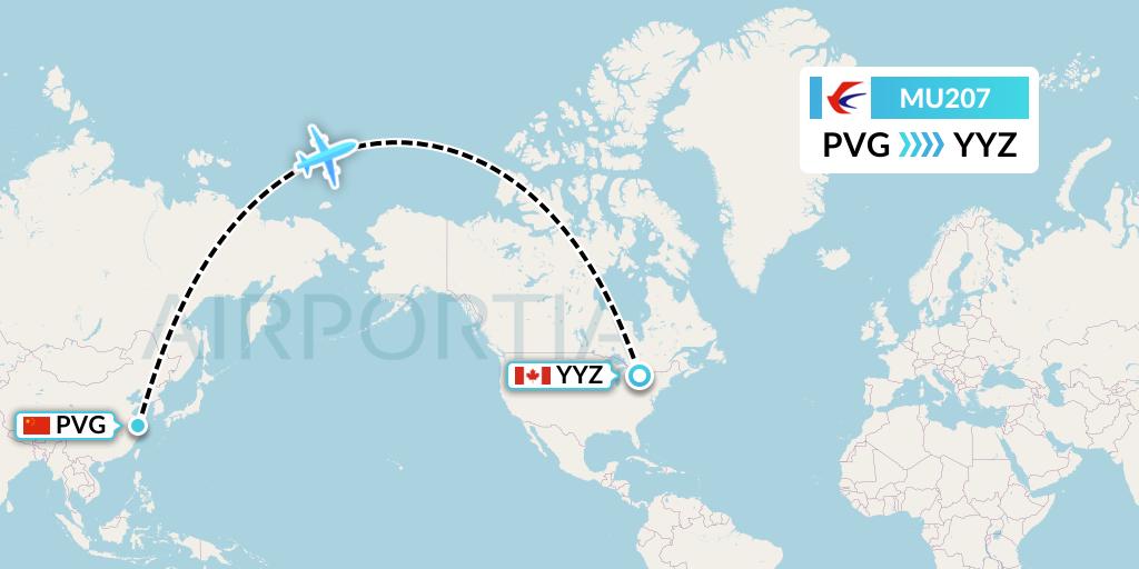 MU207 Flight Status China Eastern Airlines: Shanghai to Toronto (CES207)
