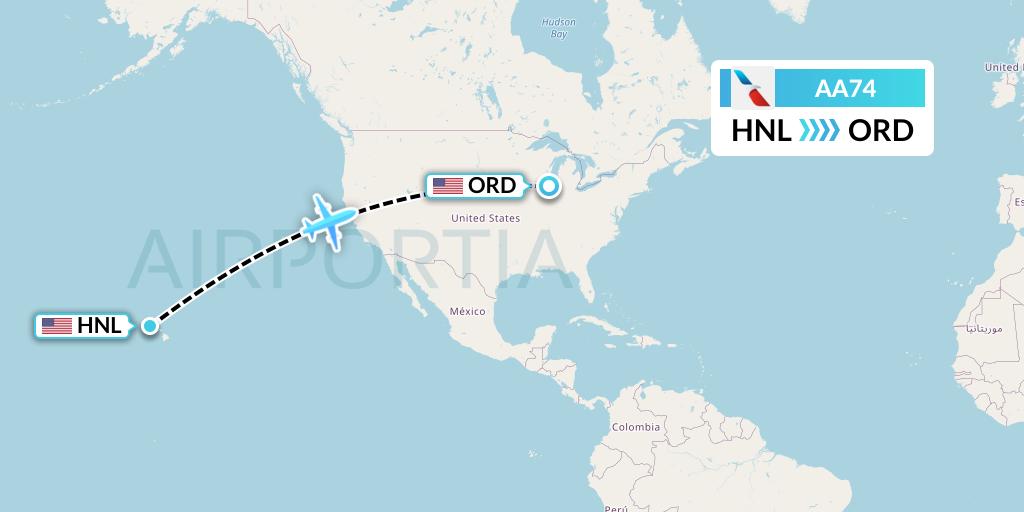 AA74 Flight Status American Airlines: Honolulu to Chicago (AAL74)