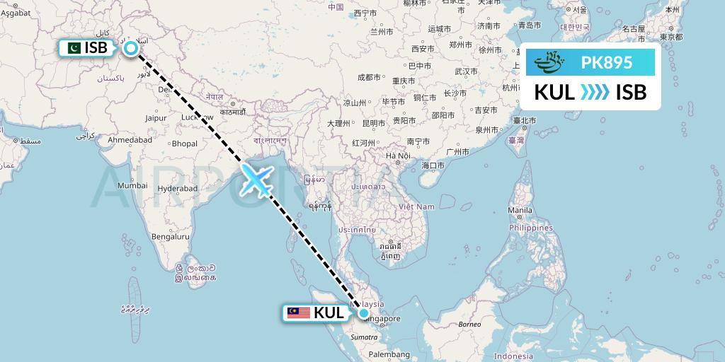 PK895 Flight Status Pakistan International Airlines: Kuala Lumpur to ...