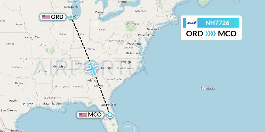 NH7726 Flight Status All Nippon Airways: Chicago to Orlando (ANA7726)