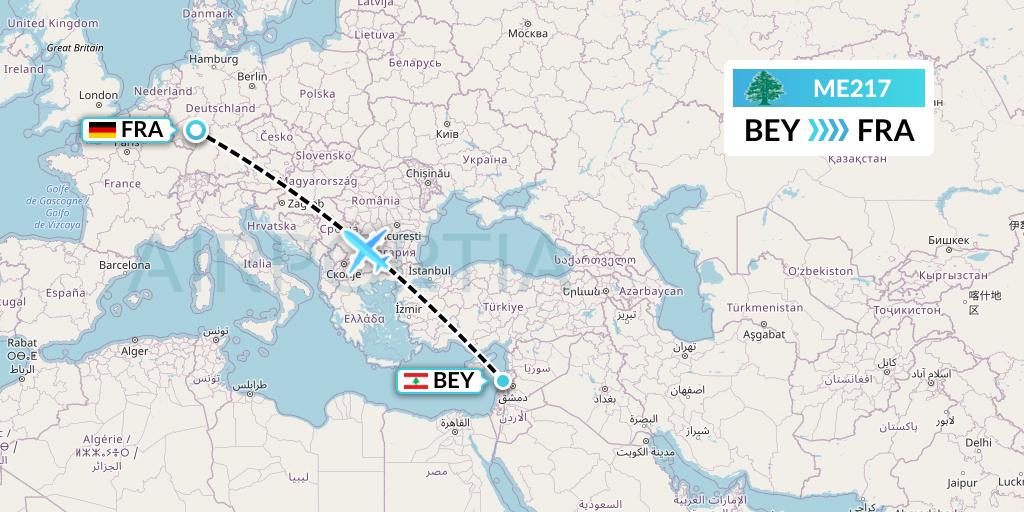 ME217 Flight Status MEA: Beirut to Frankfurt (MEA217)