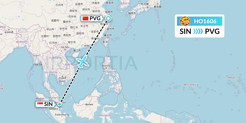 HO1606 Flight Status Juneyao Airlines: Singapore to Shanghai (DKH1606)