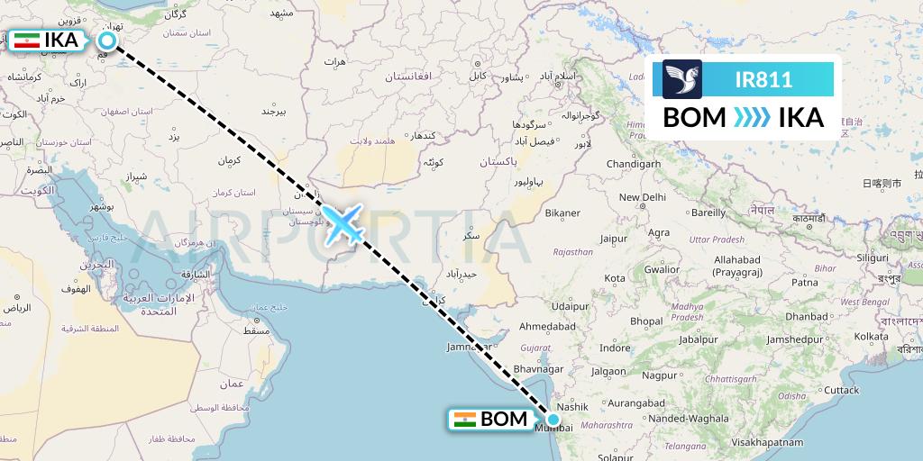 IR811 Flight Status Iran Air: Mumbai to Tehran (IRA811)