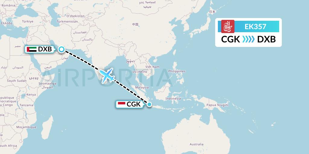 EK357 Flight Status Emirates: Jakarta to Dubai (UAE357)
