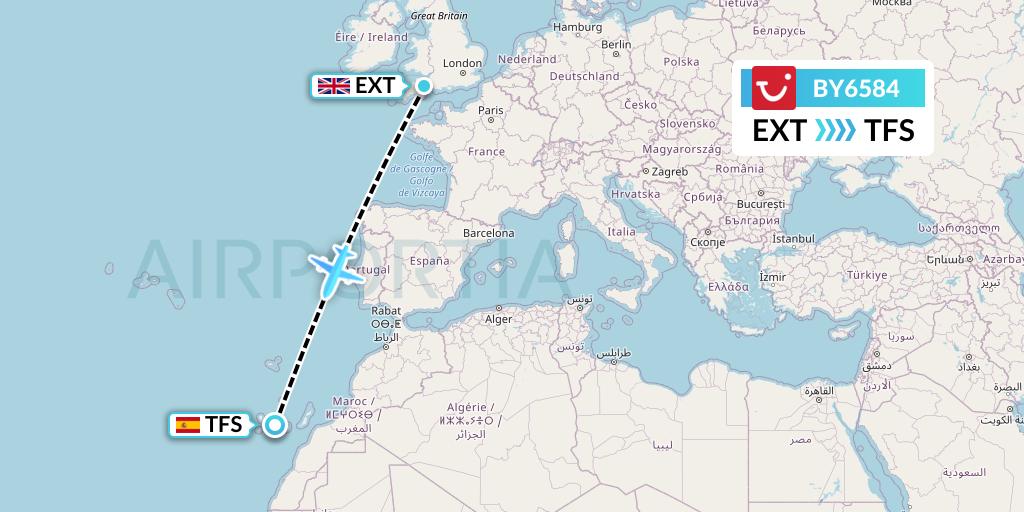 BY6584 Flight Status TUI Airways: Exeter to Tenerife (TOM6584)