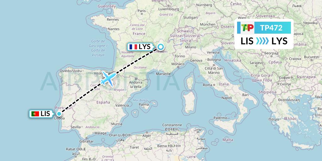 TP472 Flight Status TAP Portugal: Lisbon to Lyon (TAP472)