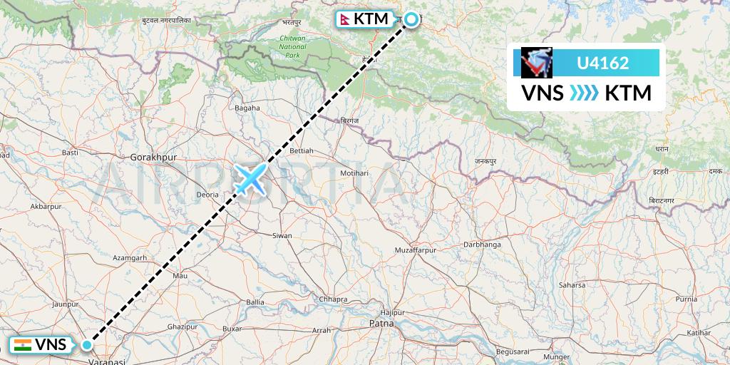 U4162 Flight Status Buddha Air: Varanasi to Kathmandu (BHA162)