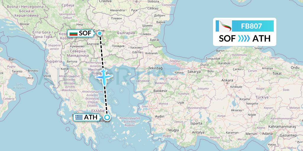 FB807 Flight Status Bulgaria Air: Sofia to Athens (LZB807)