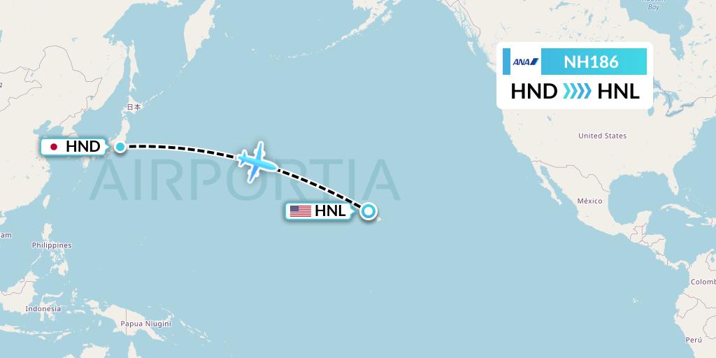 NH186 Flight Status All Nippon Airways: Tokyo to Honolulu (ANA186)