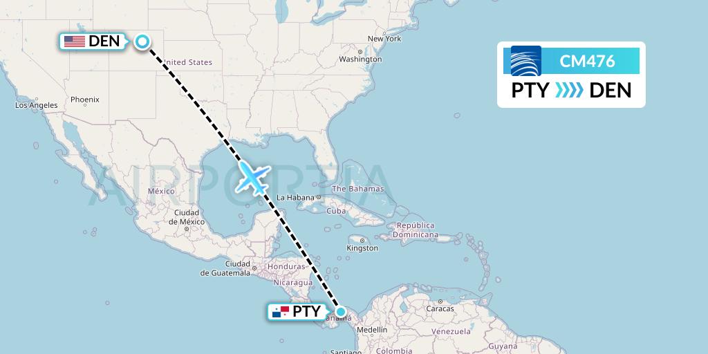 CM476 Flight Status Copa Airlines: Panama City to Denver (CMP476)