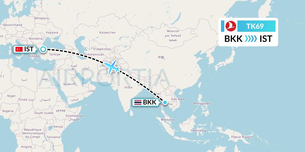 TK69 Flight Status Turkish Airlines Bangkok To Istanbul THY69 TK69 Flight Status Turkish Airlines Bangkok To Istanbul THY69