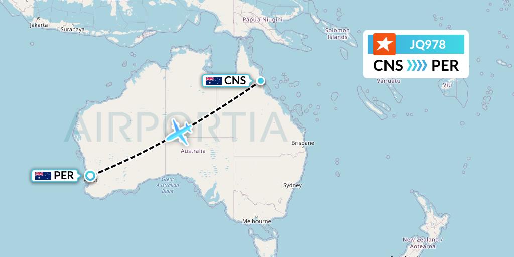 JQ978 Flight Status Jetstar Airways: Cairns to Perth (JST978)