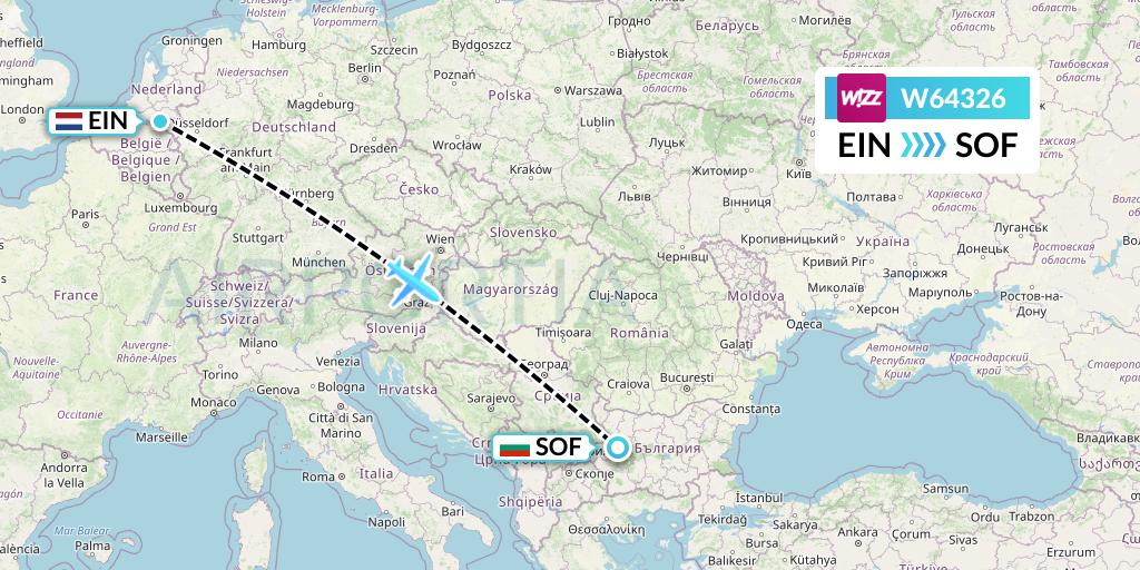W64326 Flight Status Wizz Air: Eindhoven to Sofia (WZZ4326)