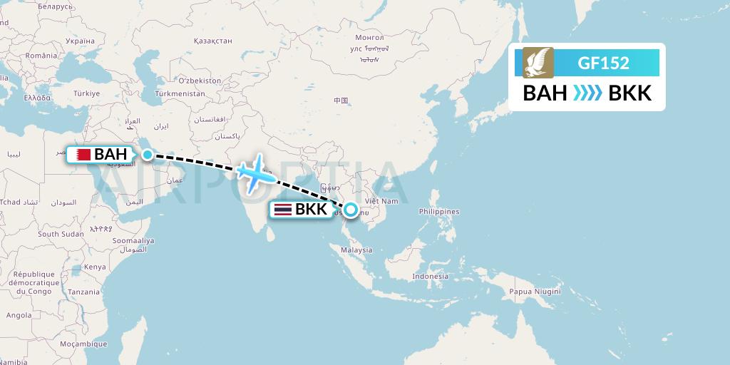 GF152 Flight Status Gulf Air: Bahrain to Bangkok (GFA152)