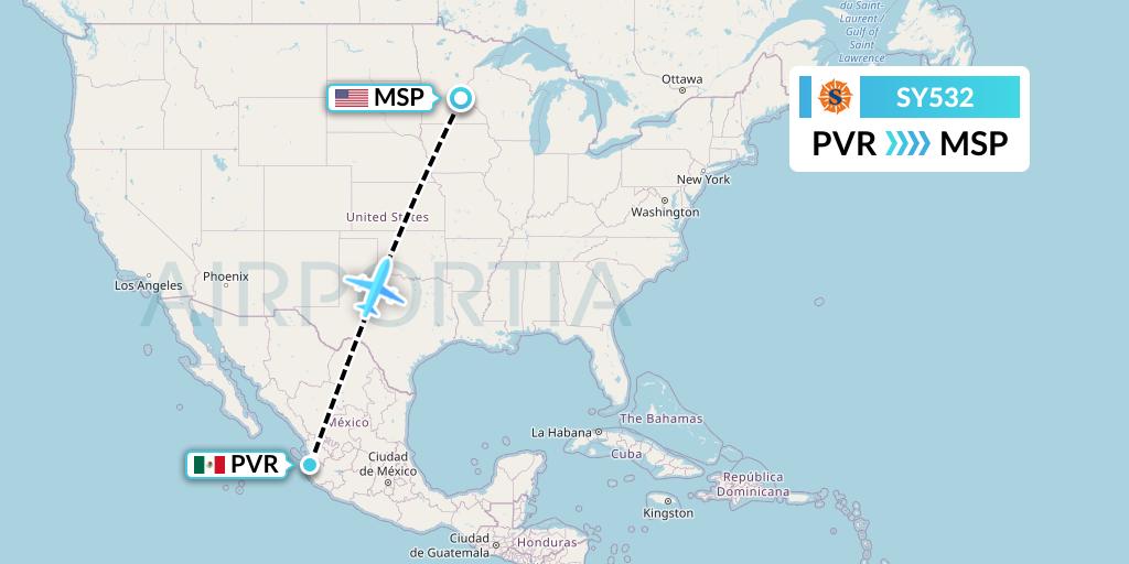 SY532 Flight Status Sun Country Airlines: Puerto Vallarta to ...